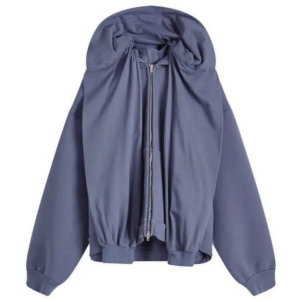 Balenciaga Incognito Zip-Up Hoodie In Washed Blue - 70% Off